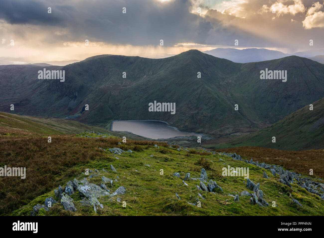 Kentmere Reservoir from Harter Fell in the Lake District National Park ...