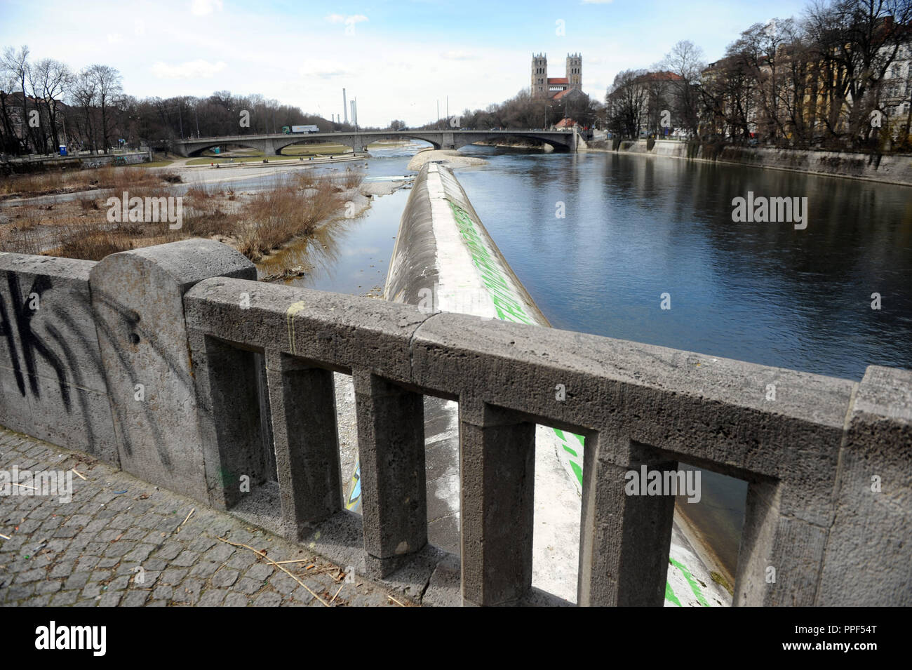 View from the Cornelius Bridge towards south on the Wehr bridge. The ...