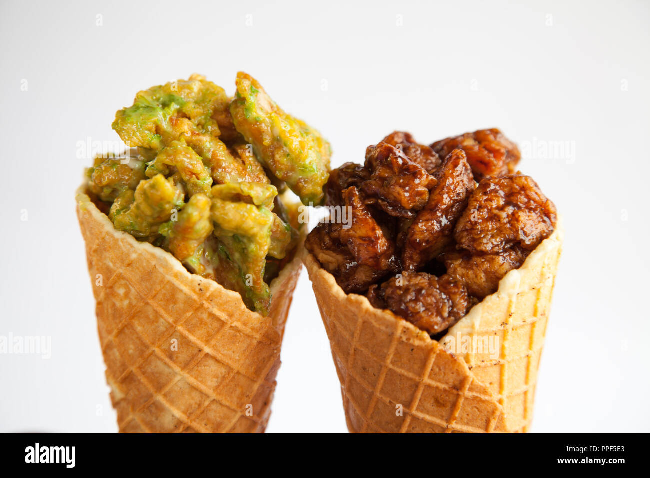 Chicken and waffle cone hi-res stock photography and images - Alamy