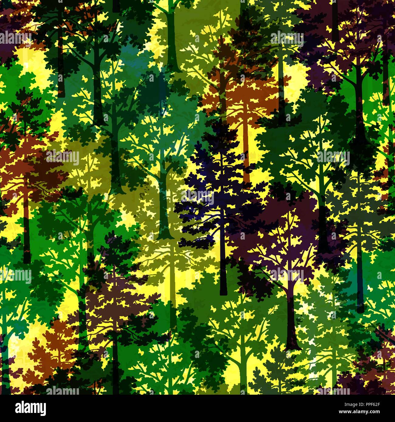 Trees, Seamless Background Stock Vector Image & Art - Alamy