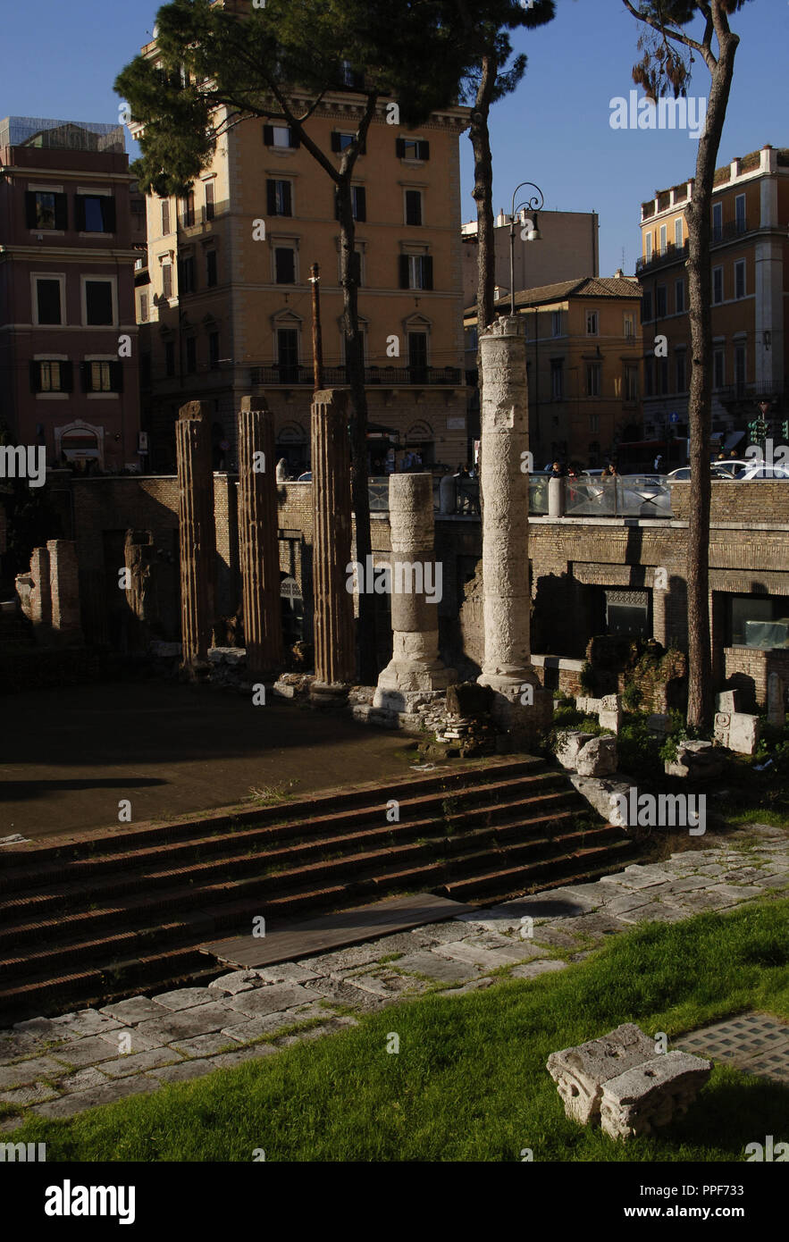 Italy. Rome. Area Sacra di Largo Artenina. Ruins of the oldest temples ...