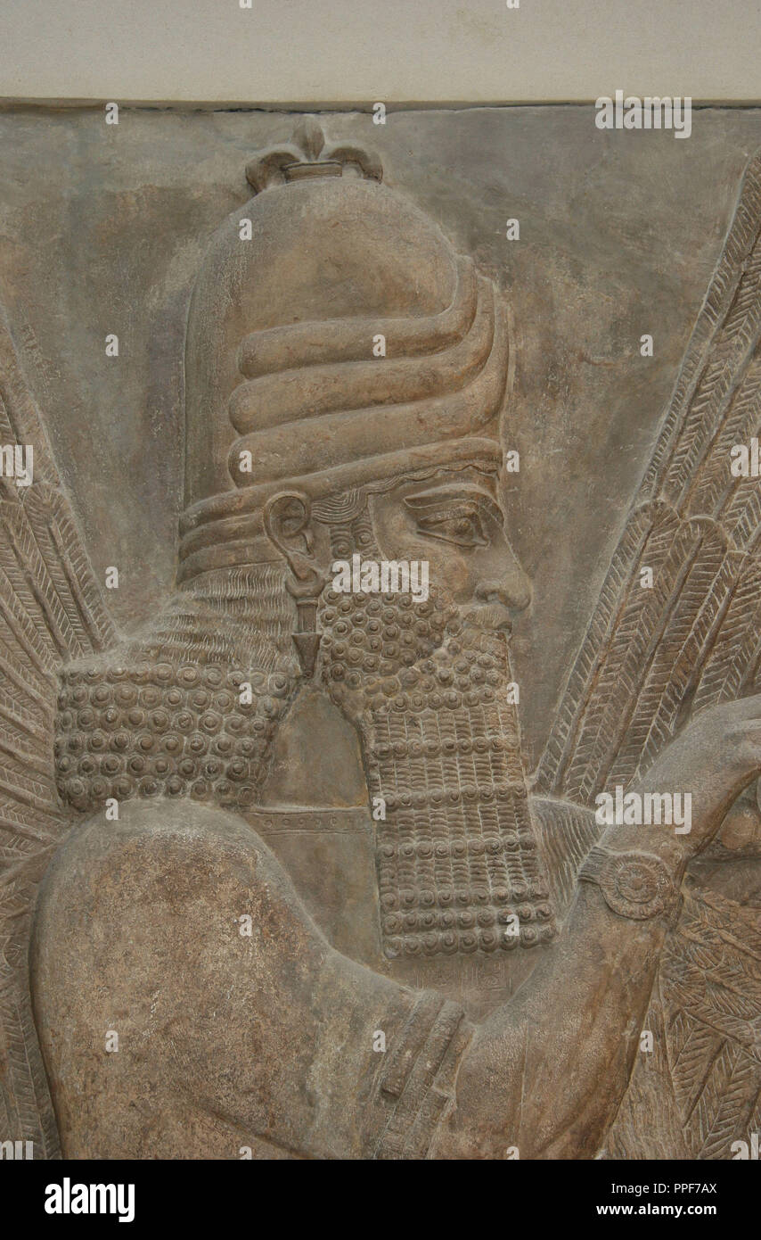 Assyrian Art. "Lamasu" or Bull-man. Reliefs from Sargon II's Palace ...