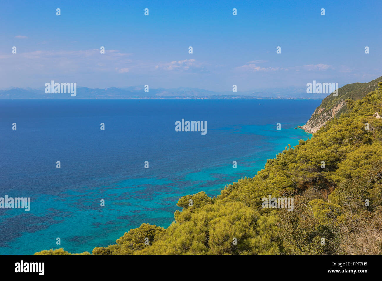Fantastic view of the west coast of Lefkada island, Greece, Europe ...