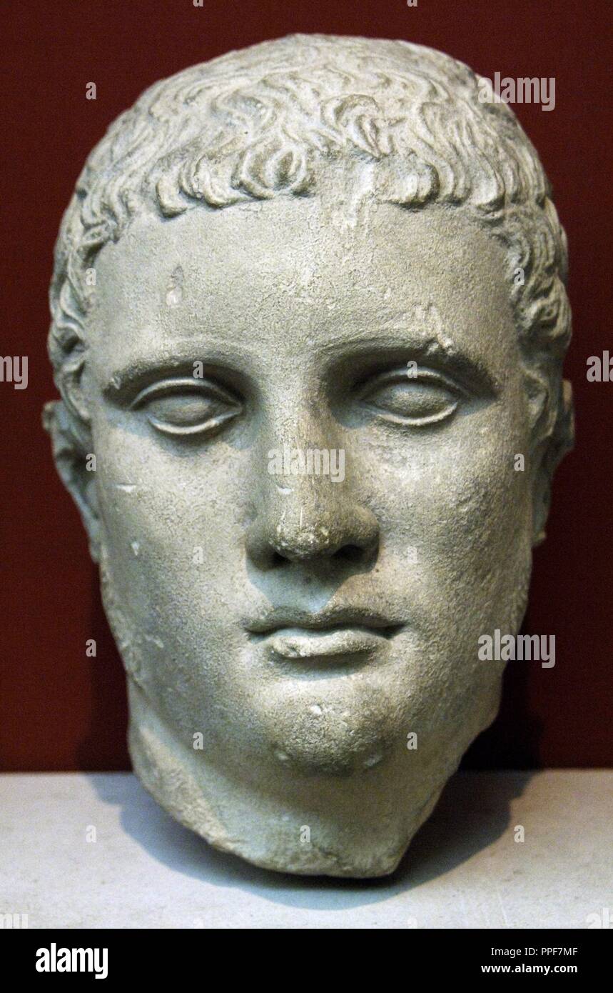 Head from a statue of devout man. Limestone. Sculpted in Cyprus about ...