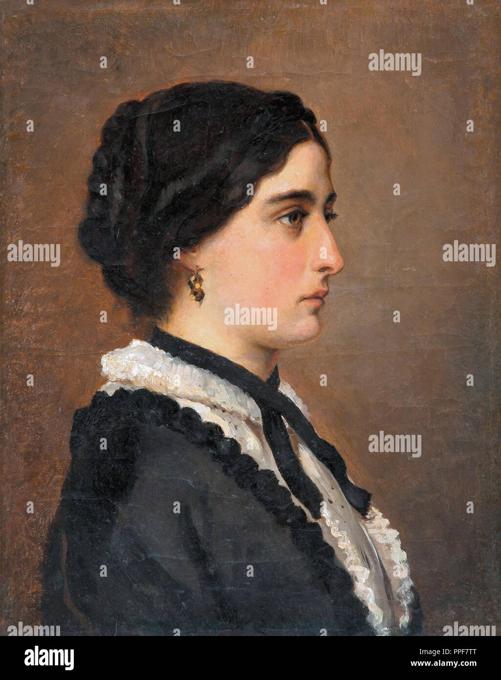 Edelfelt Albert - a Young Woman in Black Stock Photo - Alamy