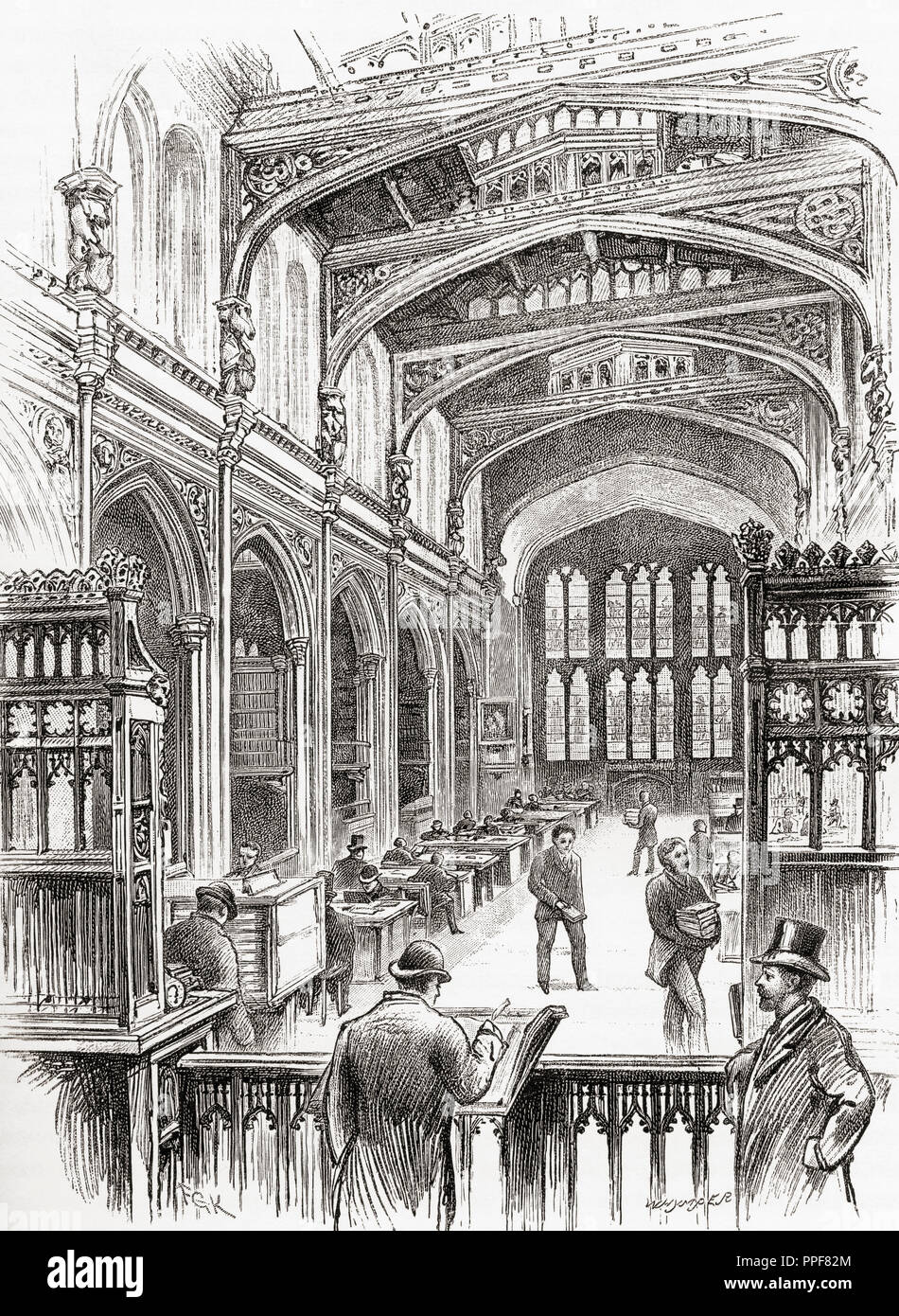 The Old Library, Guildhall, London, England in the 19th century. From ...