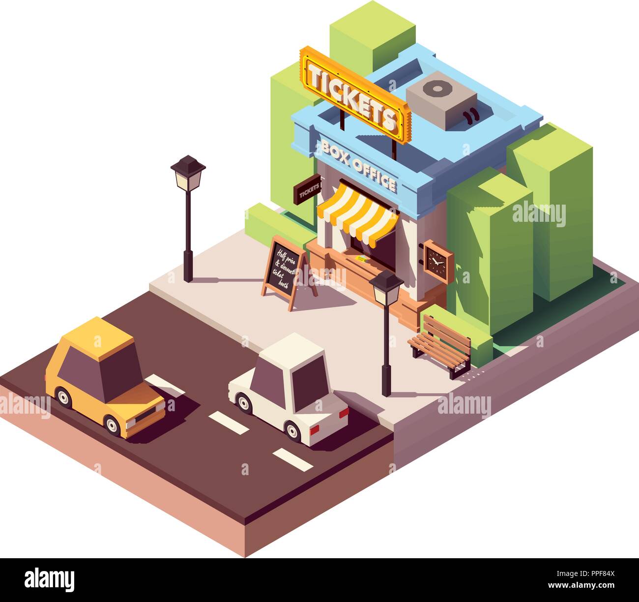 Vector isometric ticket office Stock Vector Image & Art - Alamy