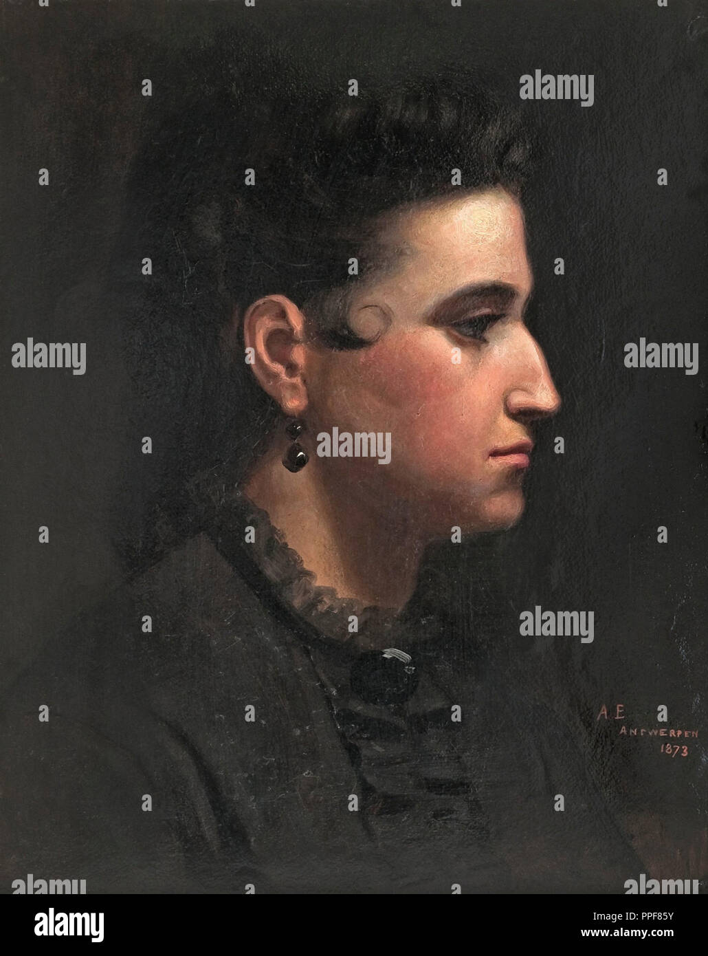 Edelfelt Albert - Portrait of a Woman Stock Photo - Alamy