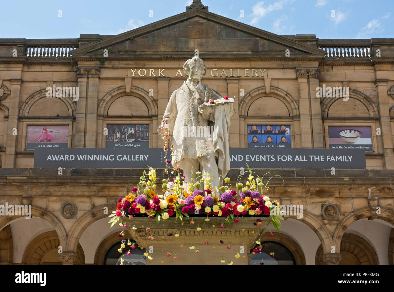 William Etty statue decorated with flowers for the Bloom Festival in ...
