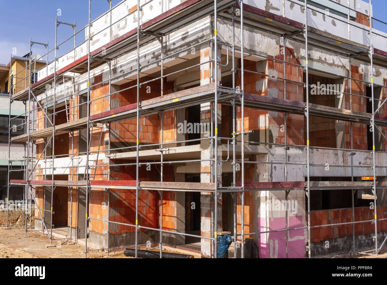 Detail of a structural shell in solid construction in a development ...
