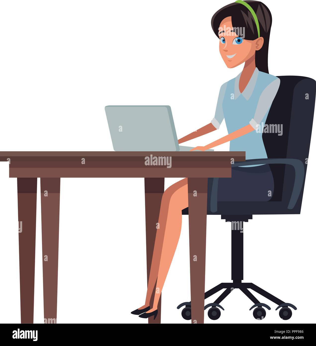 Businesswoman working cartoon Stock Vector Image & Art - Alamy