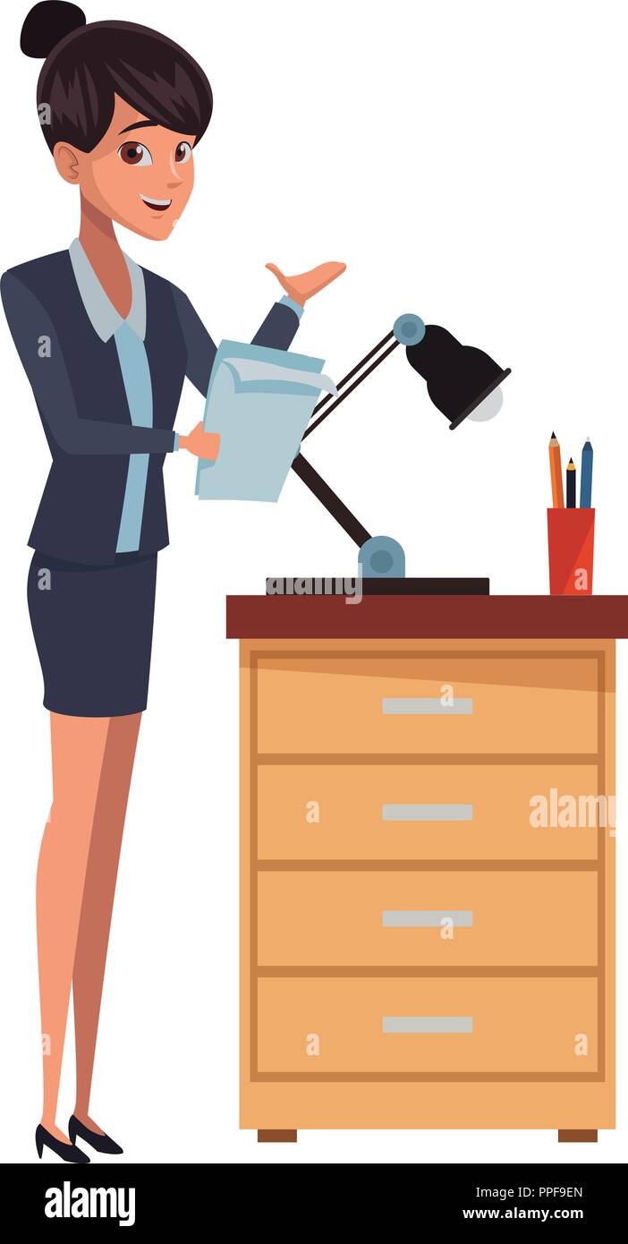 Businesswoman working cartoon Stock Vector Image & Art - Alamy