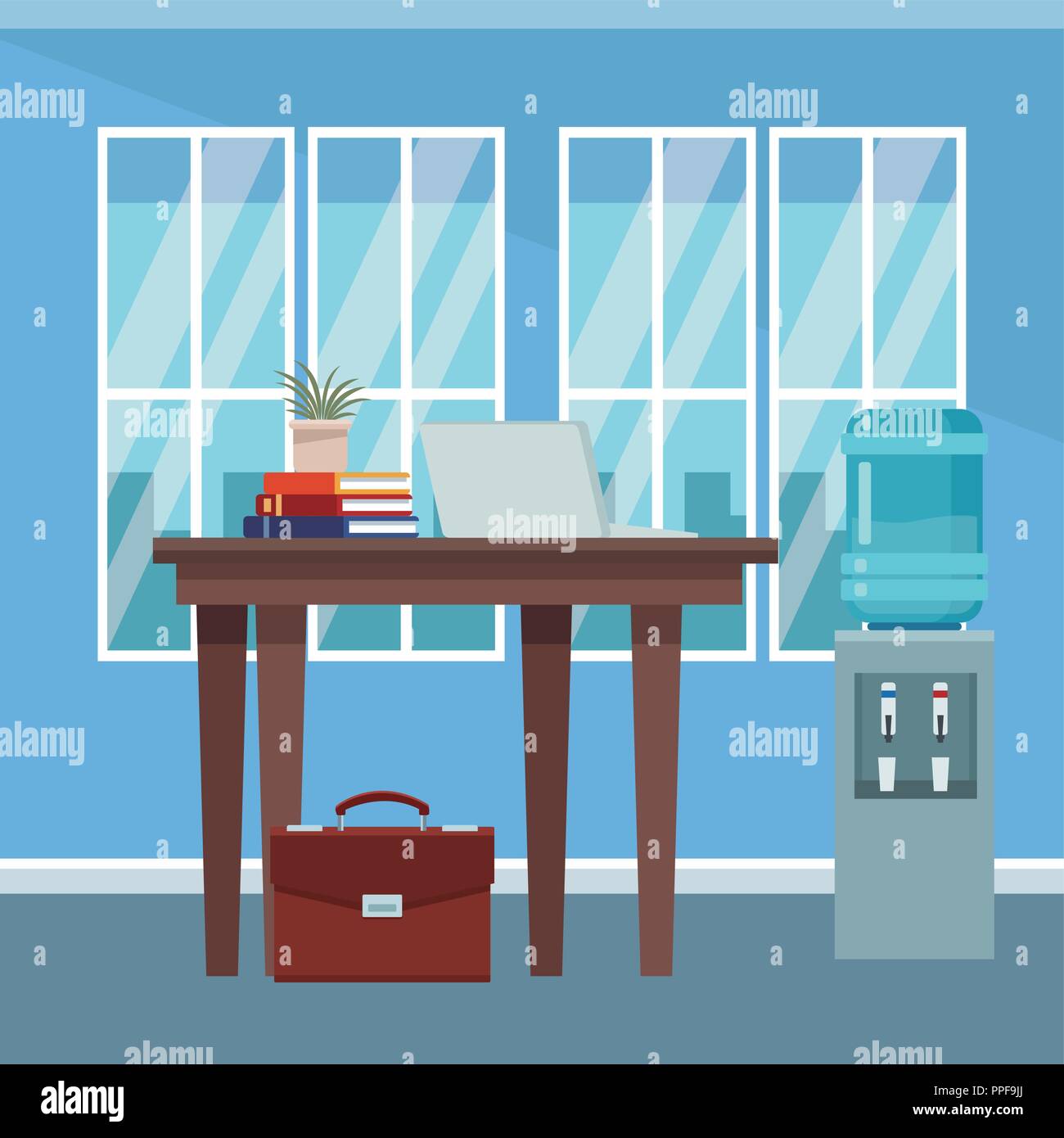 Office interior scenery Stock Vector Image & Art - Alamy