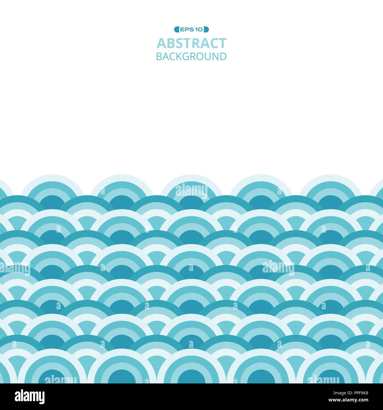 Abstract of simple blue round wave pattern with space of text, vector ...