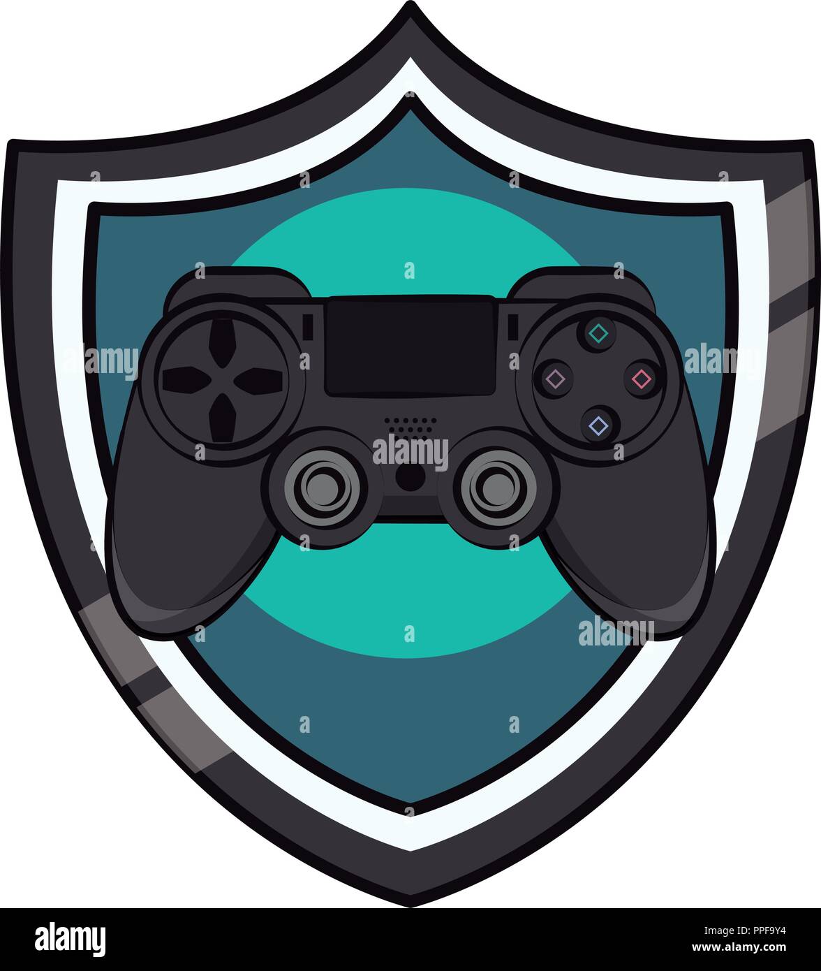 Modern console gamepad Shield emblem Stock Vector Image & Art - Alamy