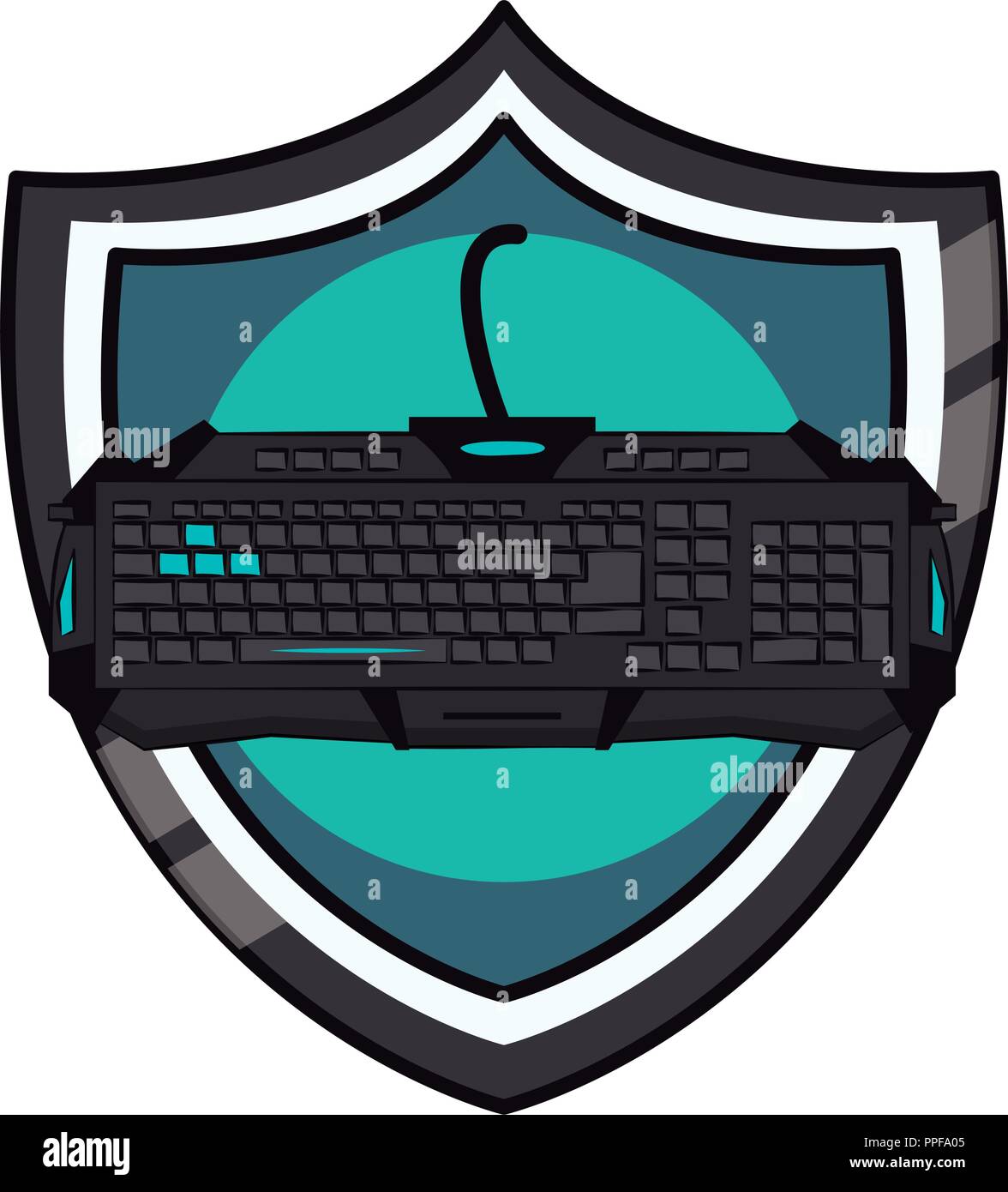 Gamer keyboard device Shield emblem Stock Vector Image & Art - Alamy