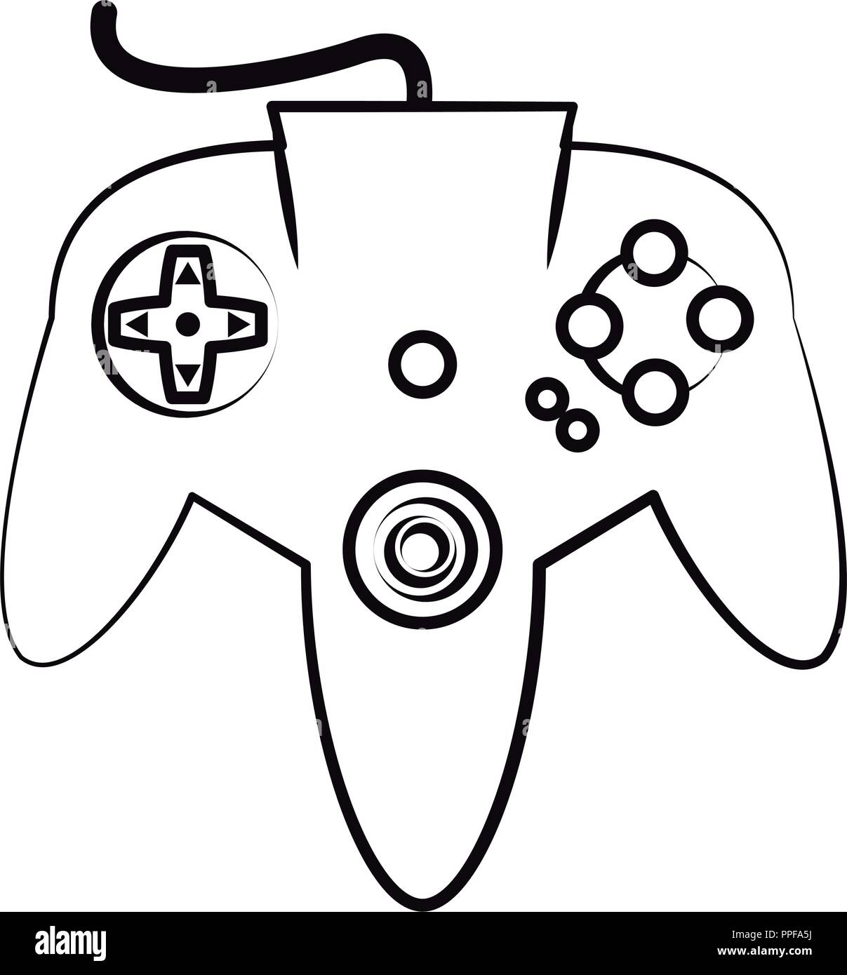 Retro console gamepad sketch Stock Vector Image & Art - Alamy