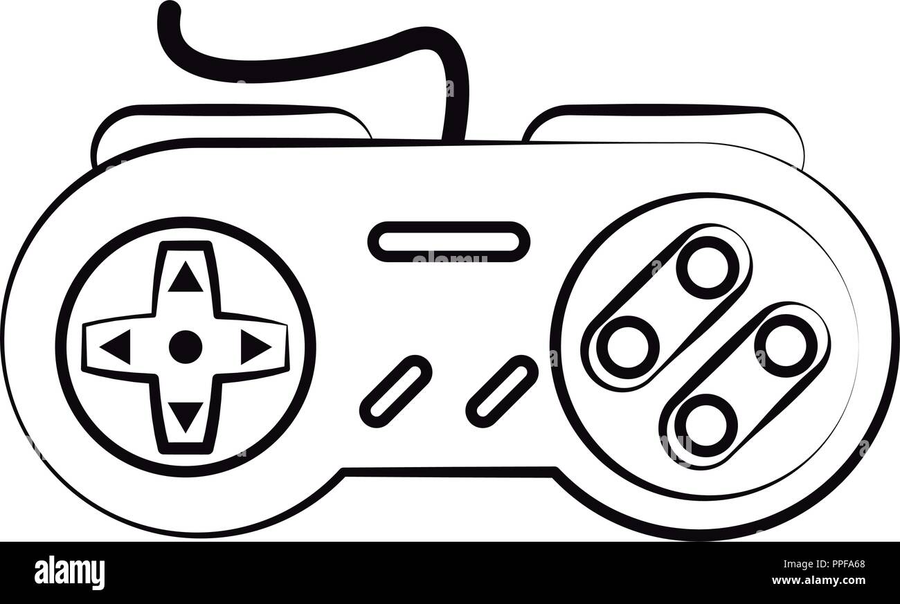 Retro console gamepad sketch Stock Vector Image & Art - Alamy
