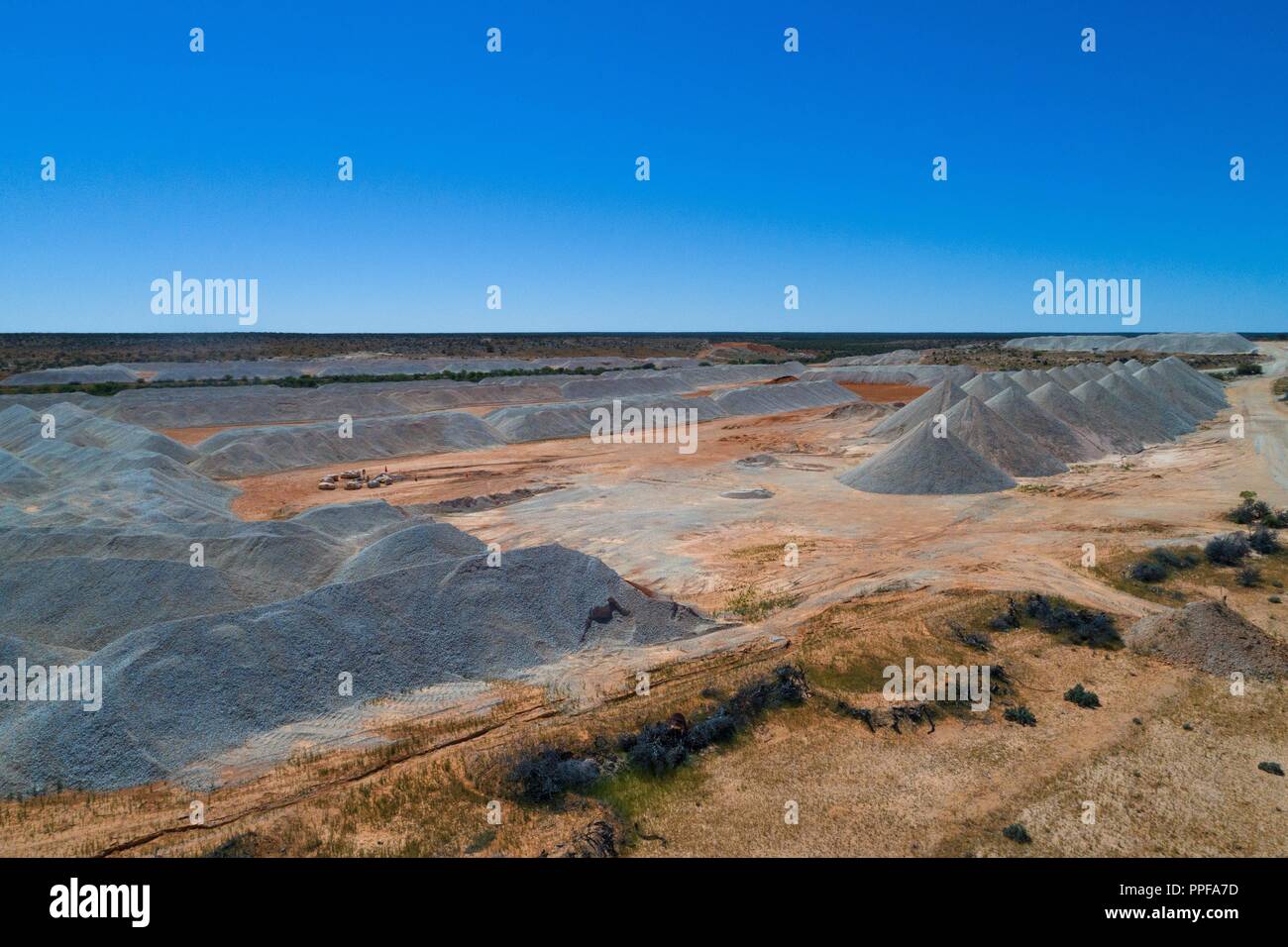 Aerial view of a stone quarry, Central Western Australia | usage ...