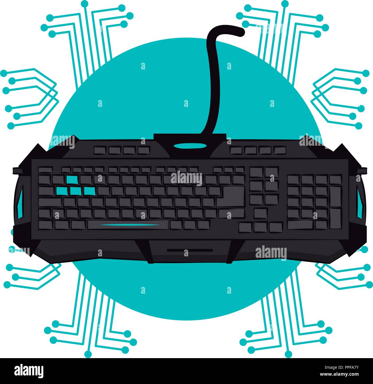 Gaming keyboard device vector Cut Out Stock Images & Pictures - Alamy