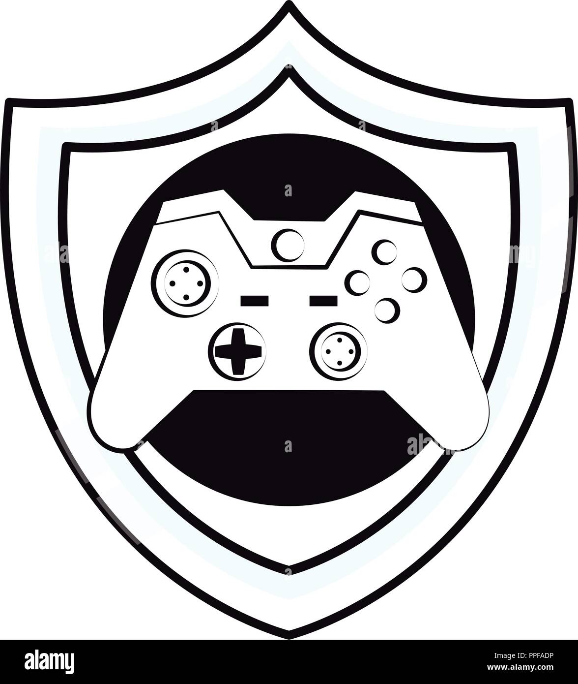 Modern console gamepad shield emblem Stock Vector Image & Art - Alamy