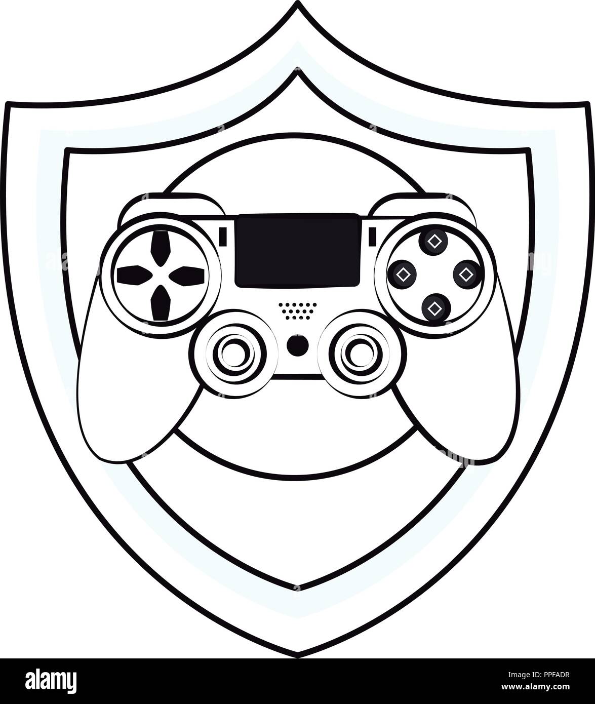 Modern console gamepad shield emblem Stock Vector Image & Art - Alamy