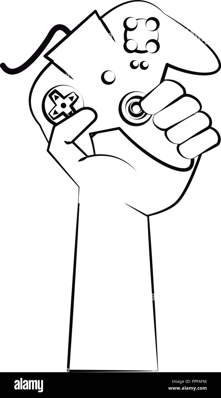 Hand holding retro gamepad Stock Vector Image & Art - Alamy
