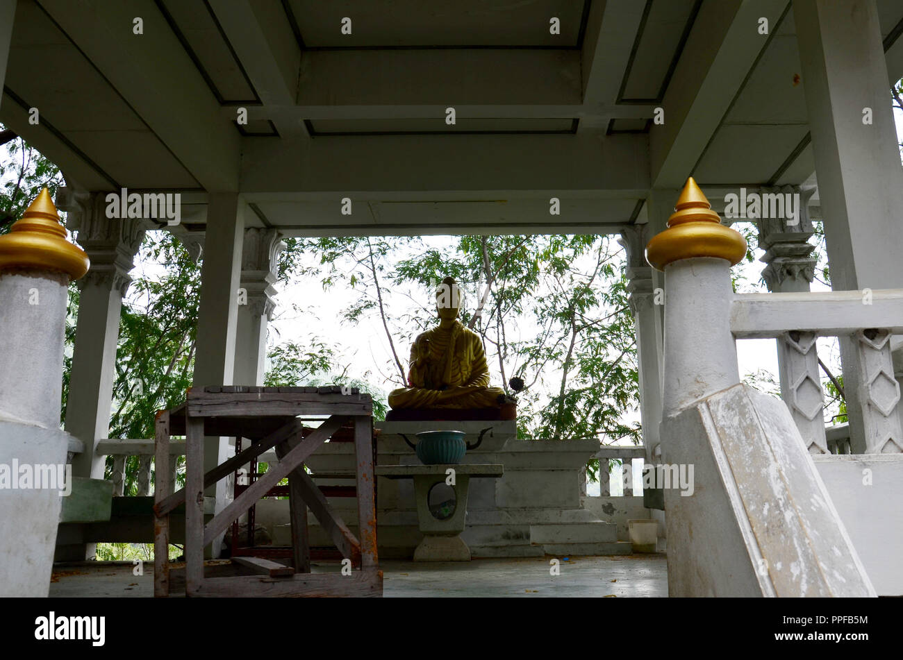 Wat Khao Wong Phra Chan or Khok Samrong temple at top of mountain for ...