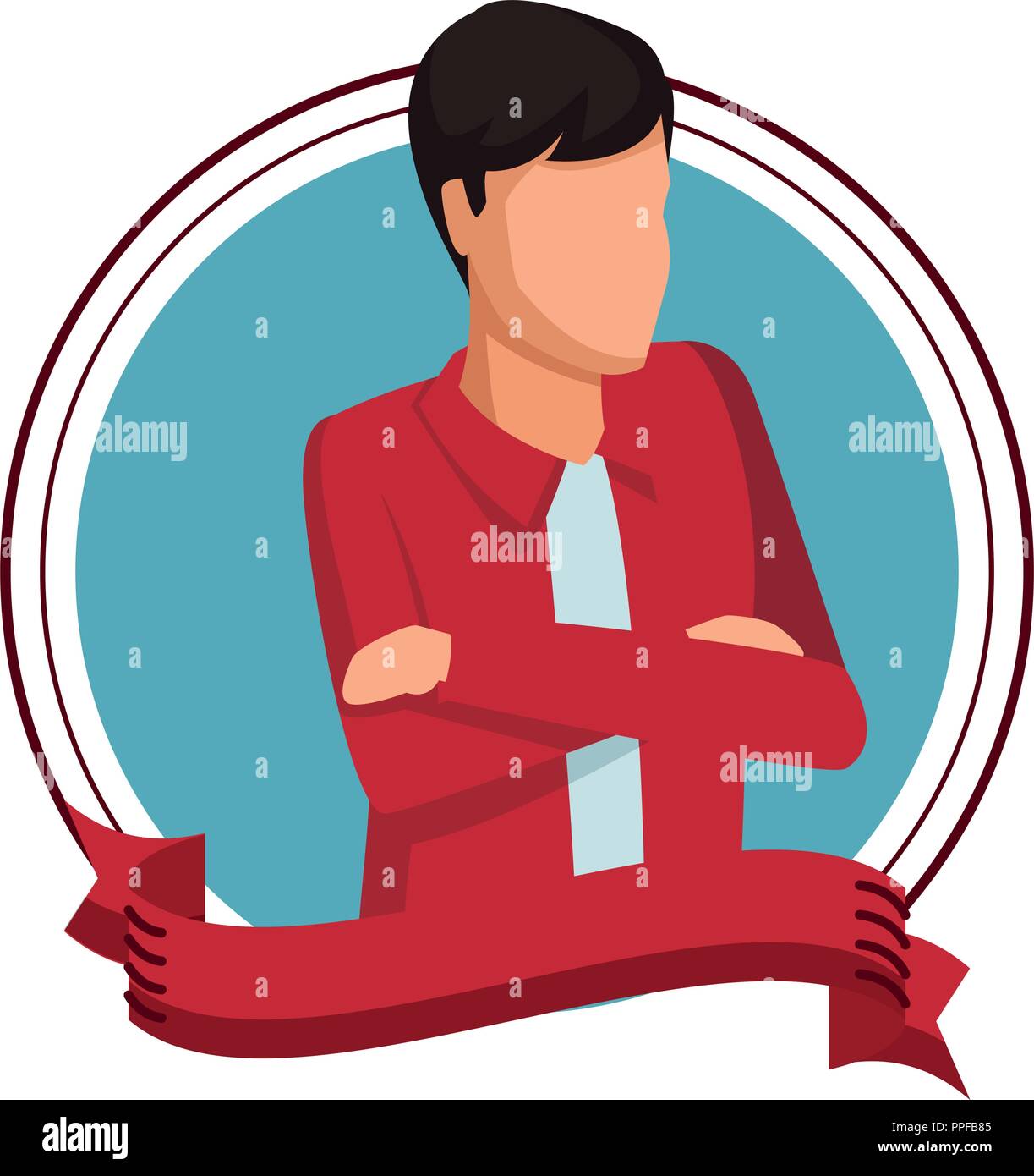 Man with crossed arms avatar round icon Stock Vector Image & Art - Alamy