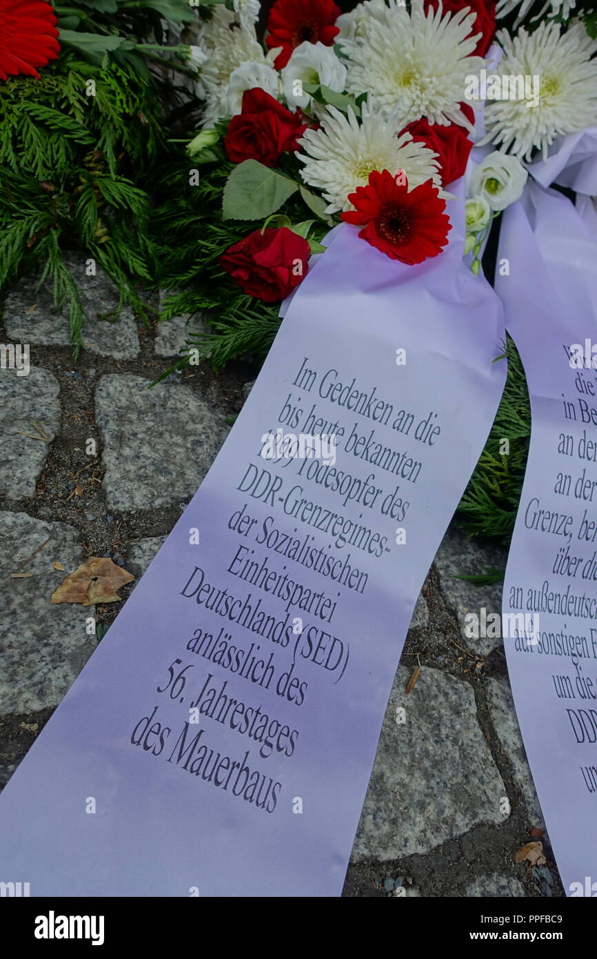 Berliner Mauer, Gedenken an die Maueropfer am 13.8.2018 - Berlin Wall ...