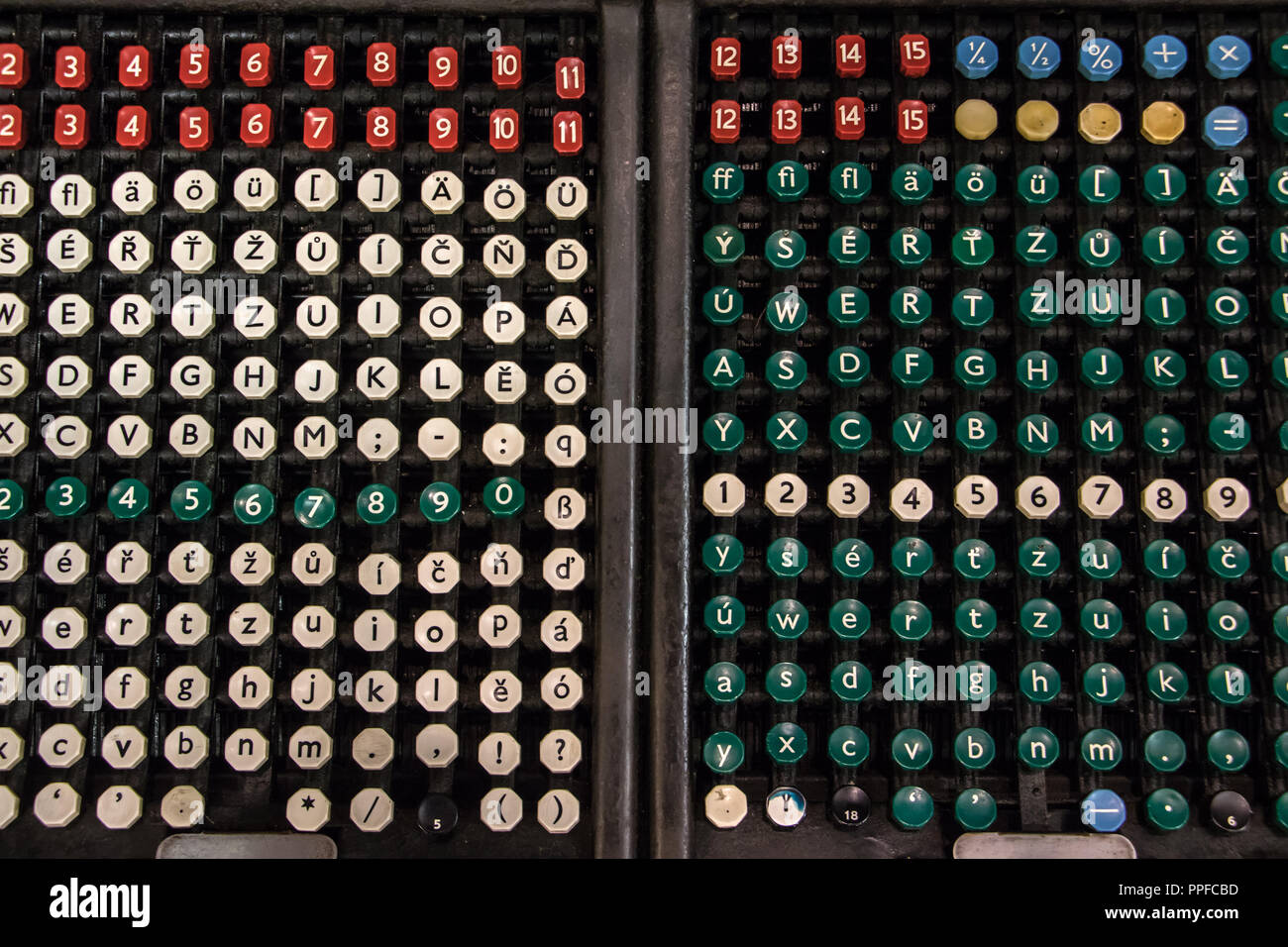 The color keyboard of Monotype casting and keyboard unit Stock Photo ...