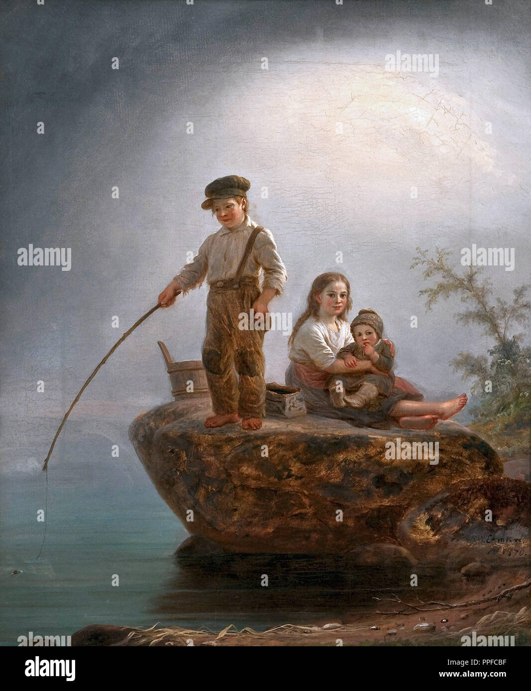 Ekman Robert Wilhelm - Children on the Shore Stock Photo - Alamy