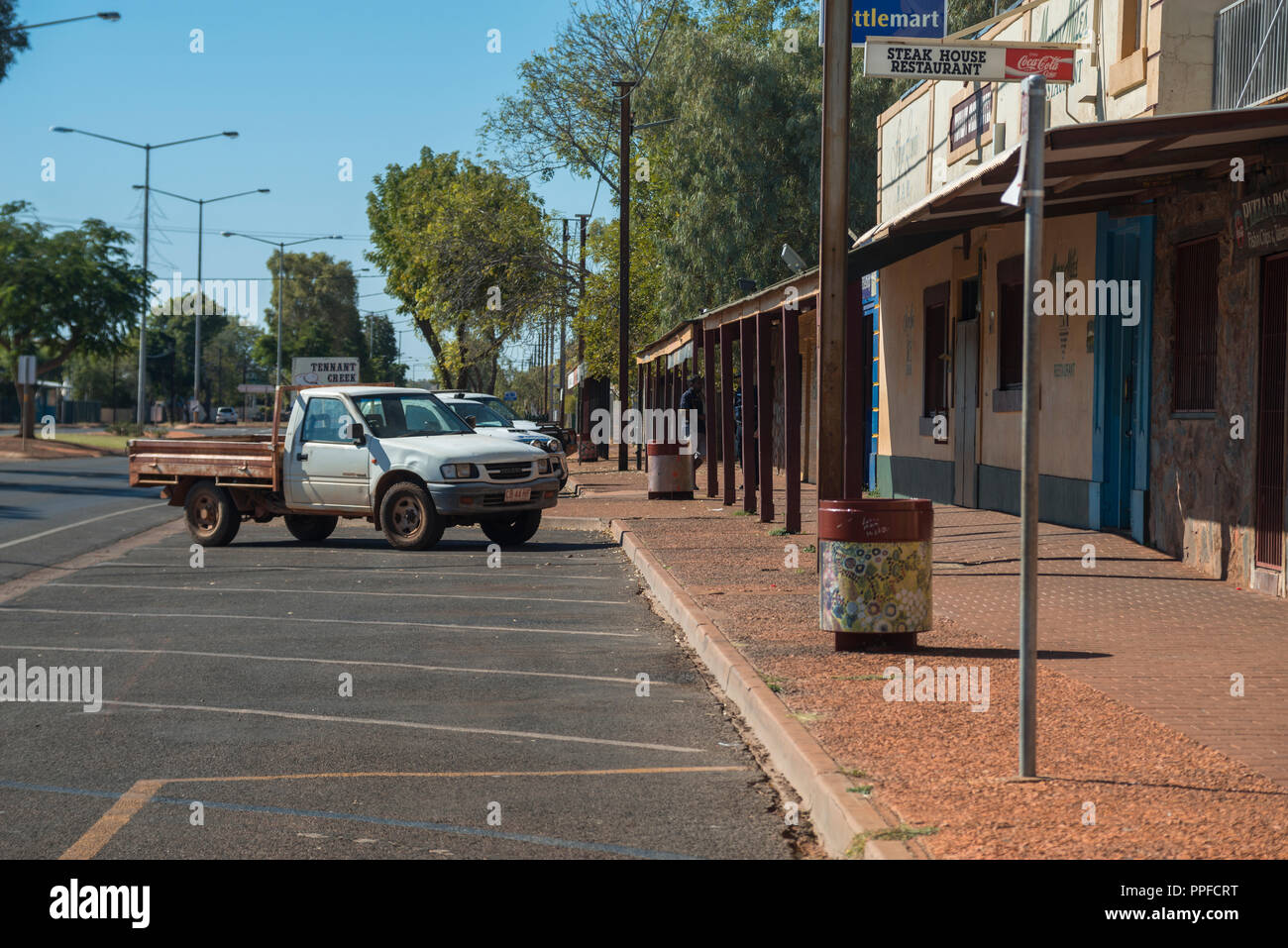 Parking lot with a Rusty pick-up parking at Tennant Creek Hotel and ...