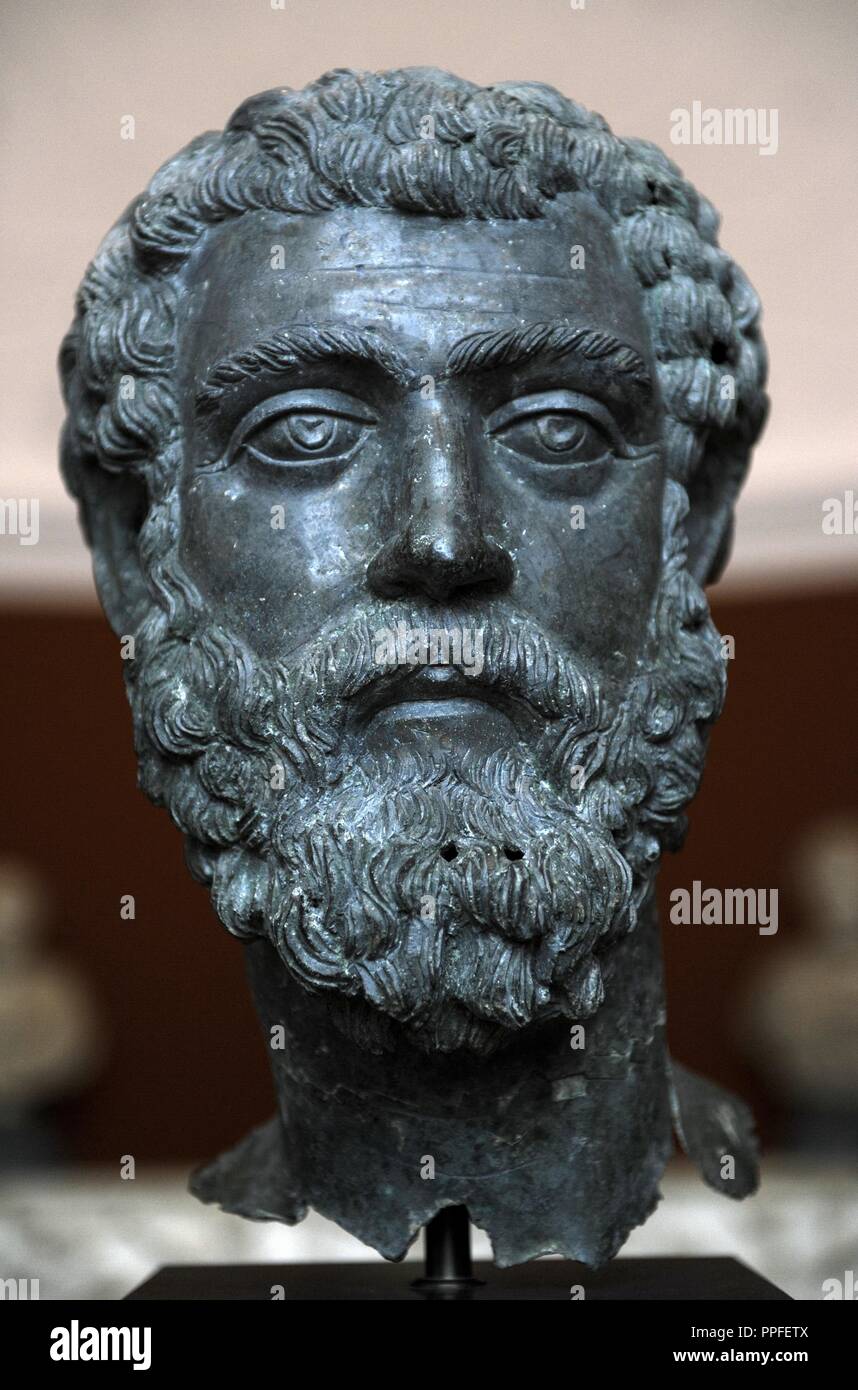 Septimius Severus (145-211). Roman Emperor from 193 to 211. Bust ...
