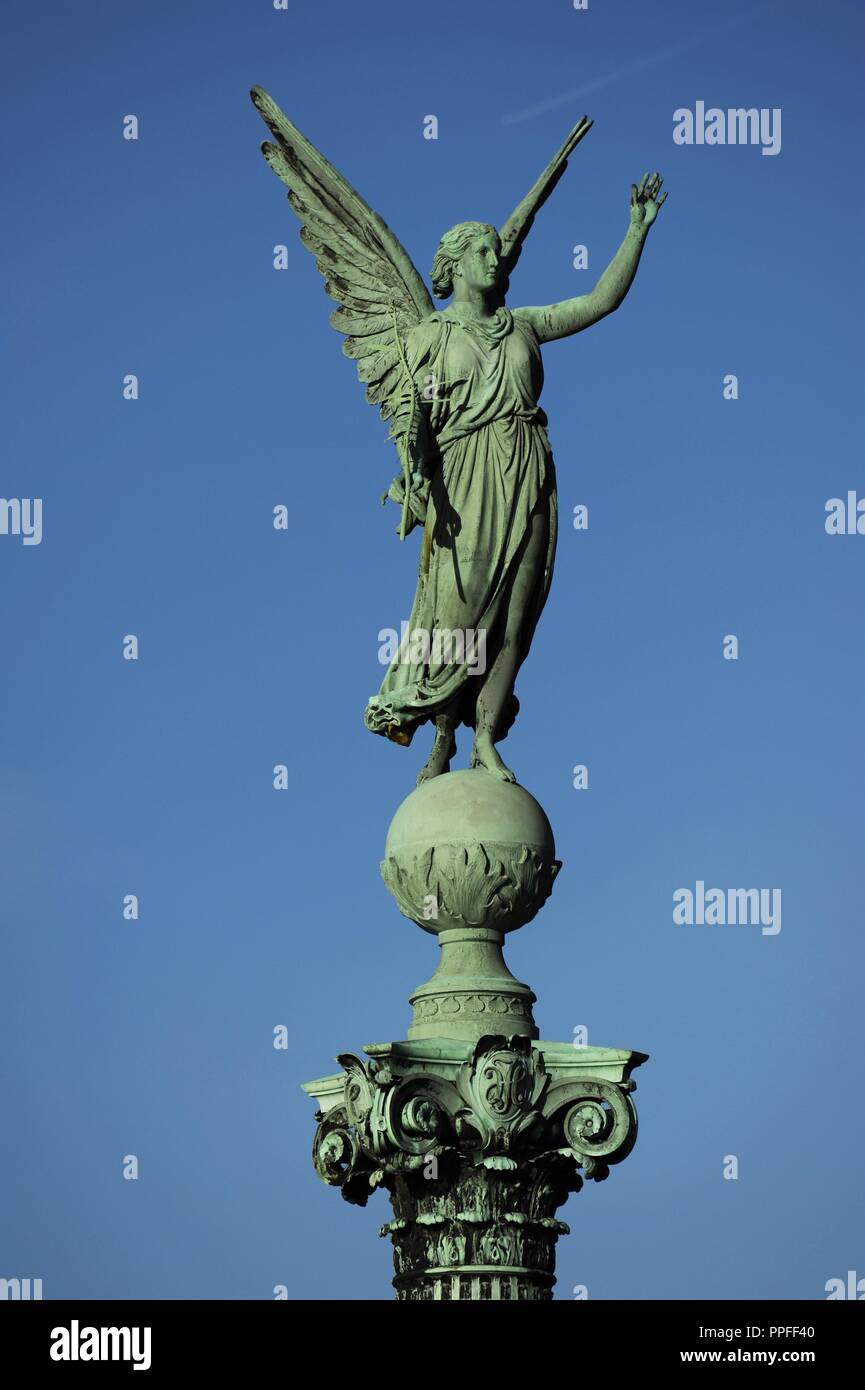 Winged goddess pillar statue hi-res stock photography and images - Alamy