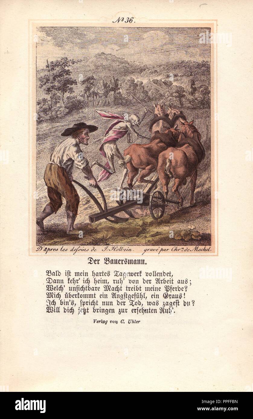 The peasant is assisted by Death, who conducts the horses of his plough ...