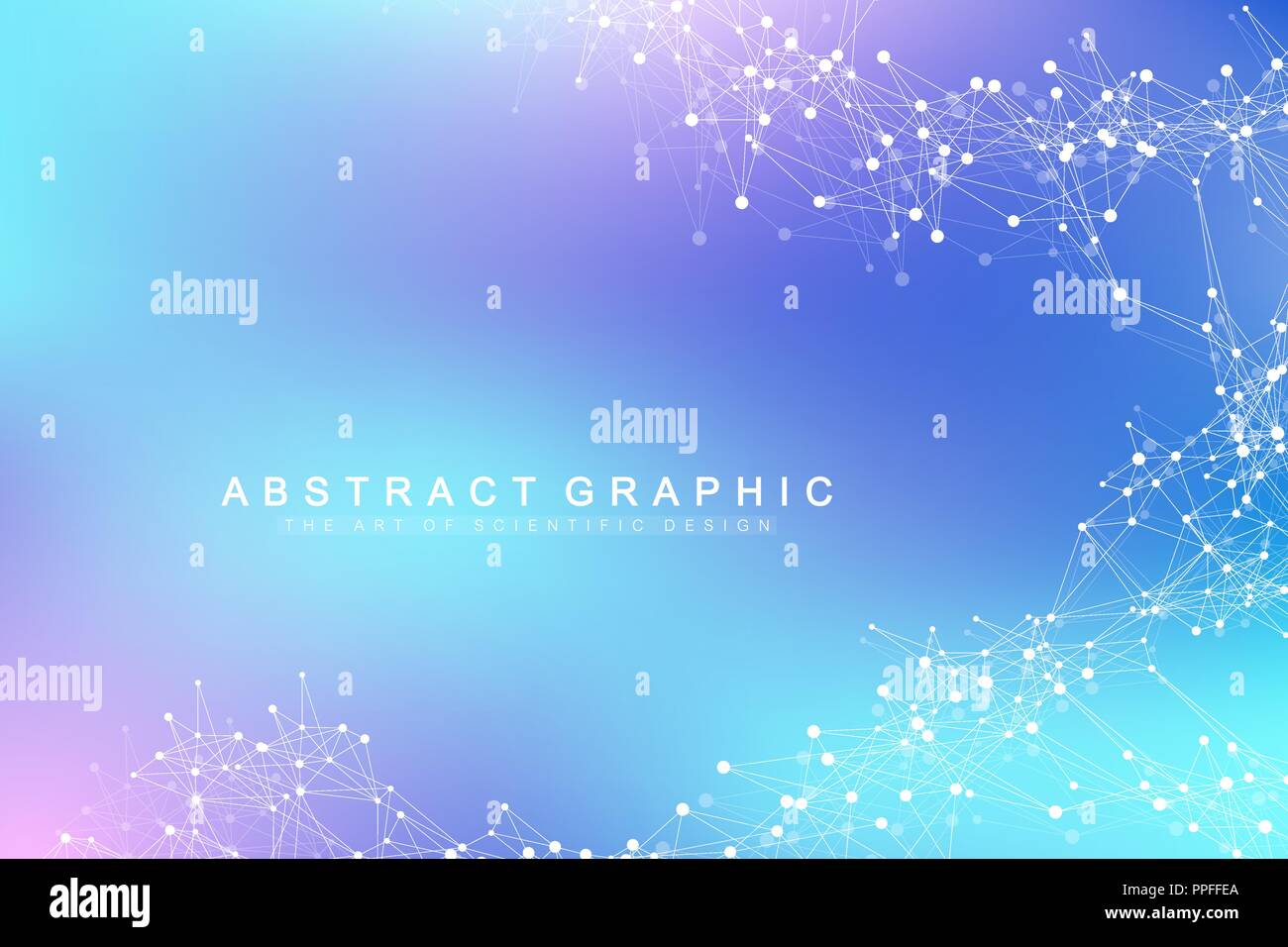 Technology abstract background with connected line and dots. Big data ...