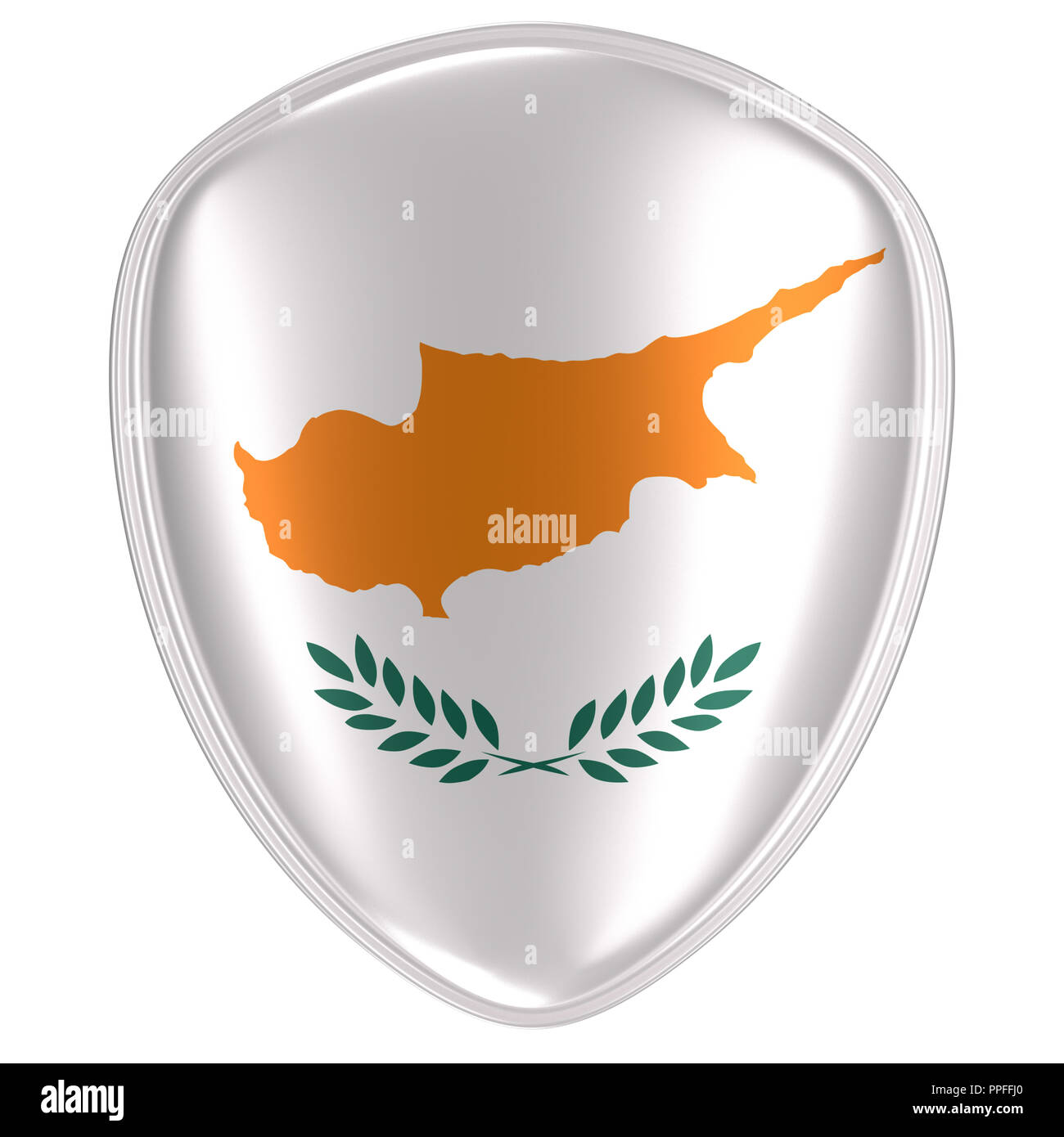 3d rendering of a Cyprus flag icon on white background Stock Photo - Alamy