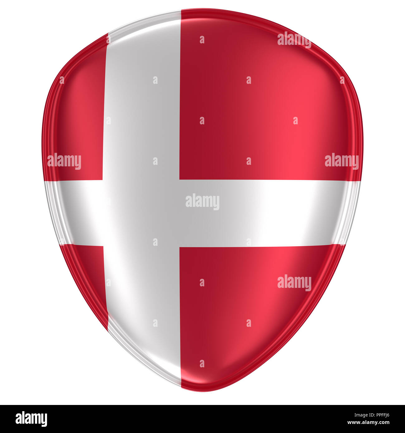 3d rendering of a Denmark flag icon on white background Stock Photo - Alamy