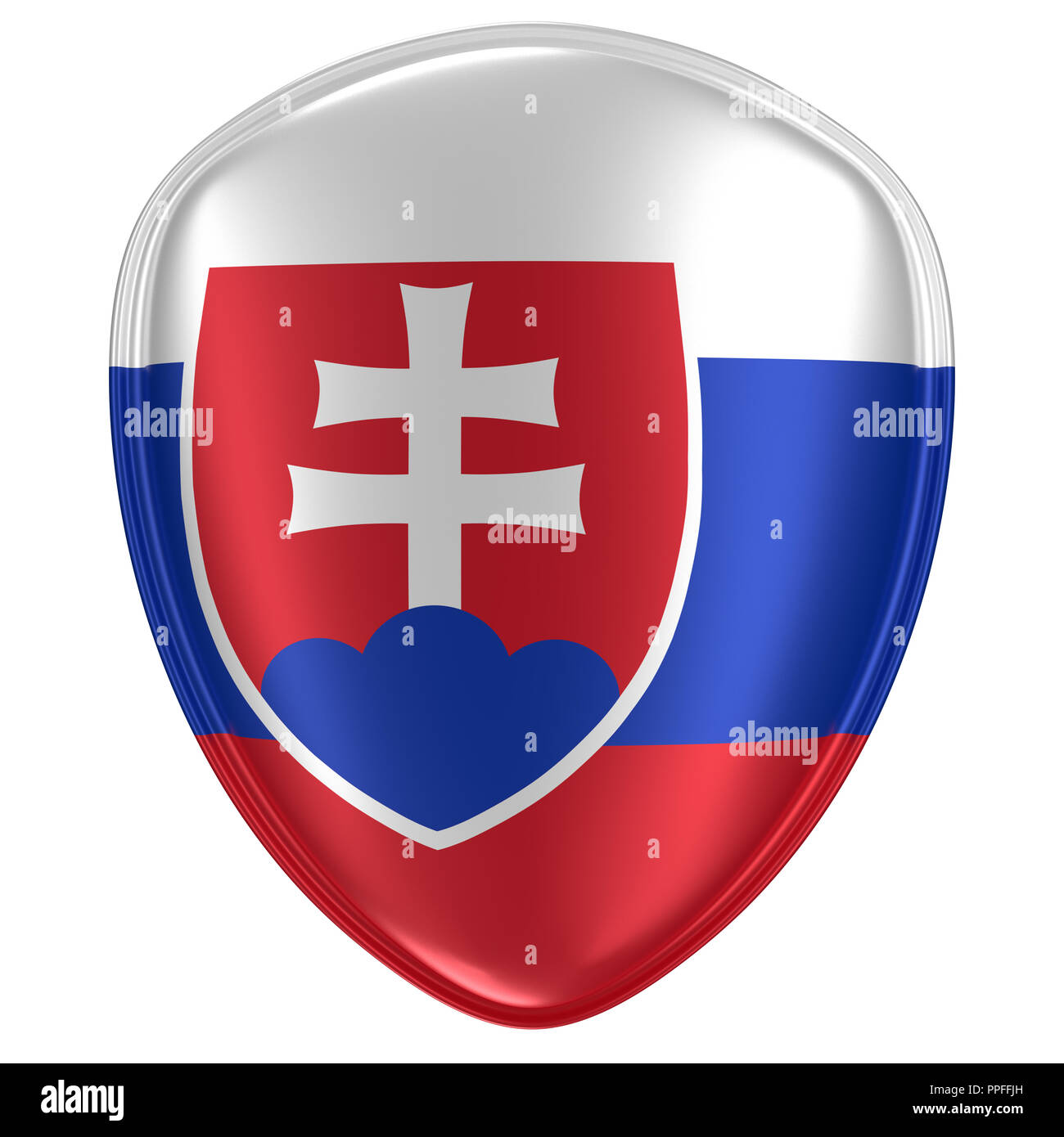 3d rendering of a Slovakia flag icon on white background Stock Photo ...