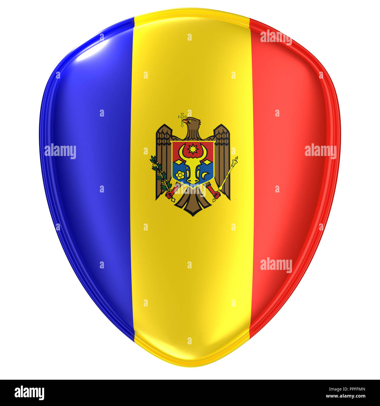 3d rendering of a Moldova flag icon on white background Stock Photo - Alamy