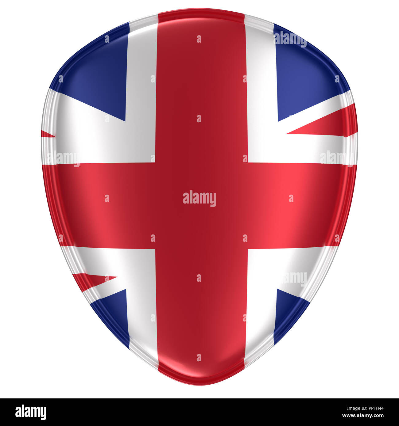 3d rendering of an United Kingdom flag icon on white background Stock ...