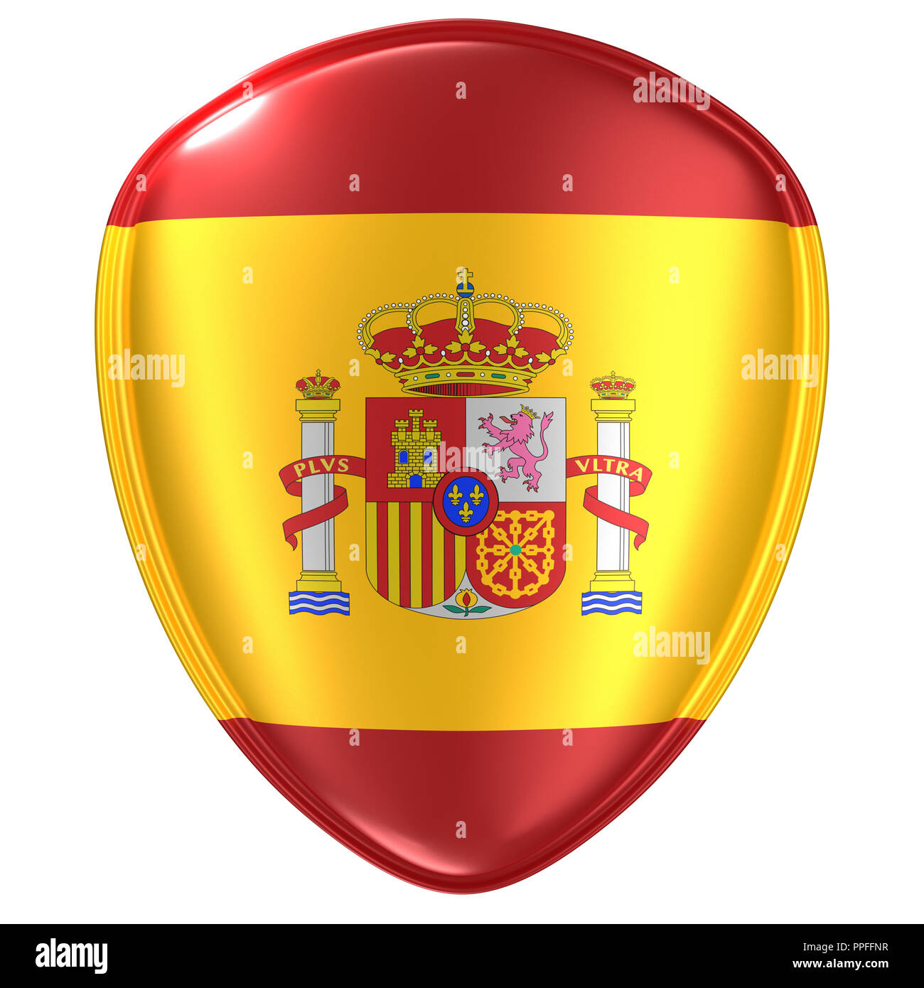 3d rendering of a Spain flag icon on white background Stock Photo - Alamy
