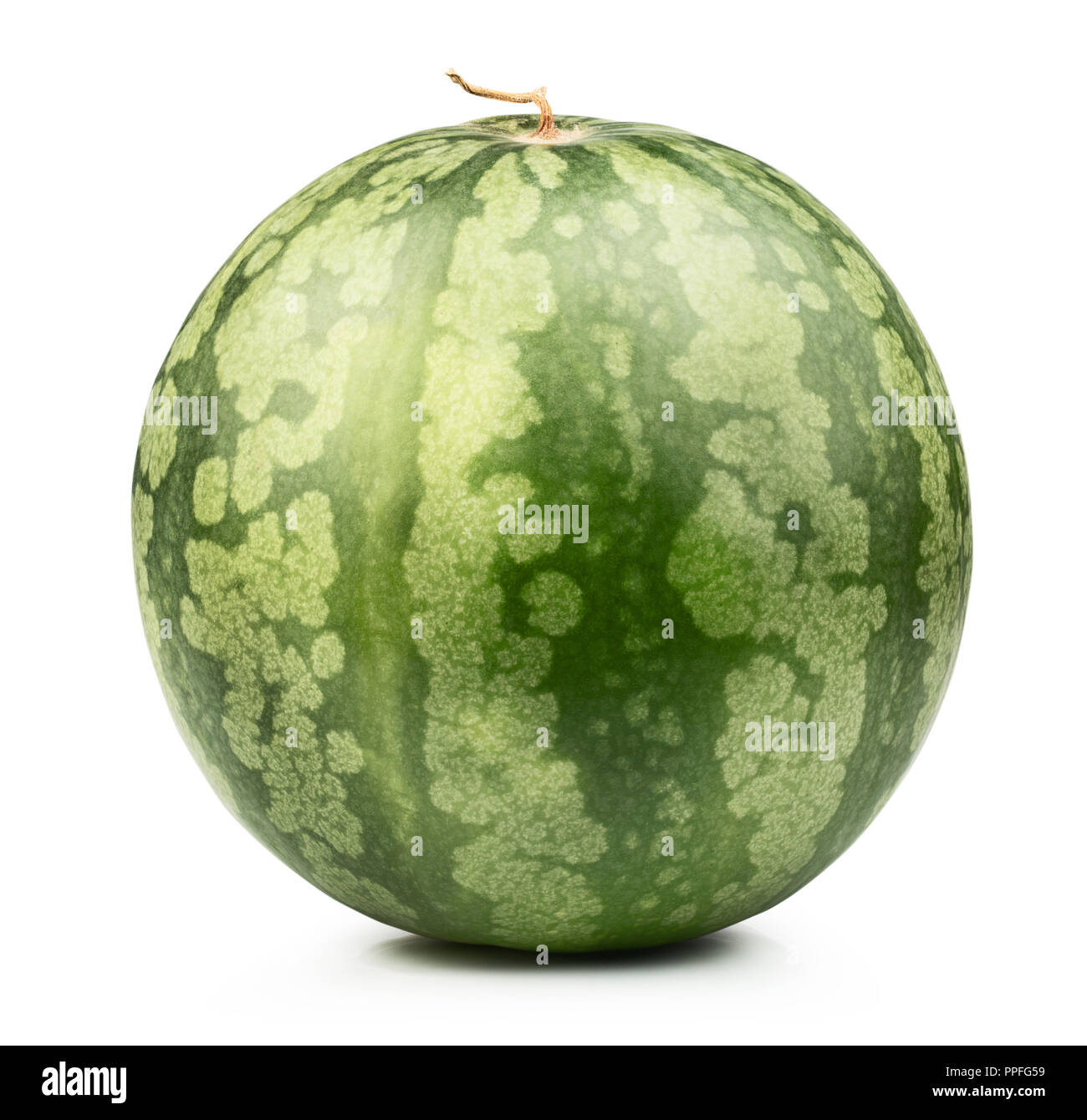 Nice round watermelon isolated on white background Stock Photo - Alamy