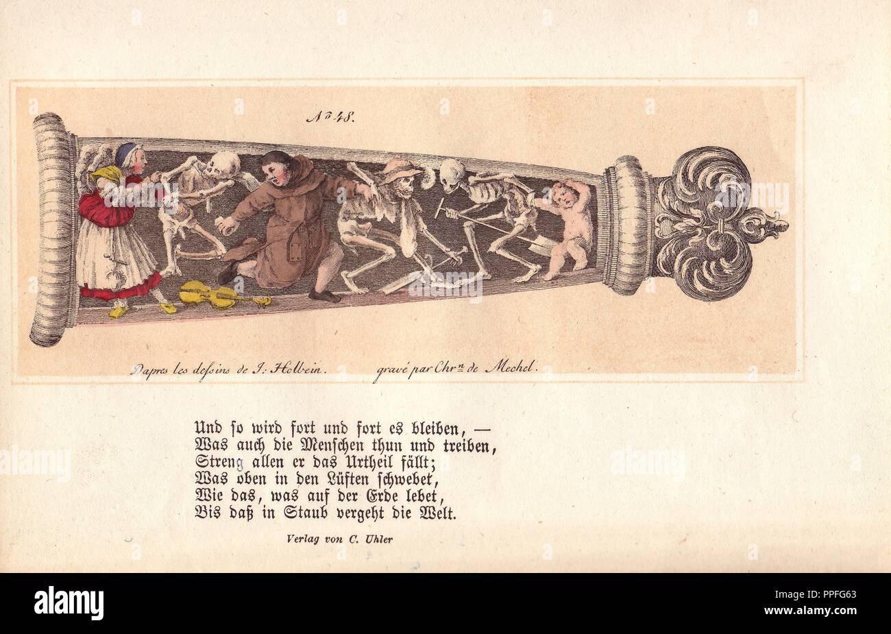 A design for a sheath of a dagger drawn by Holbein. The figures are a ...