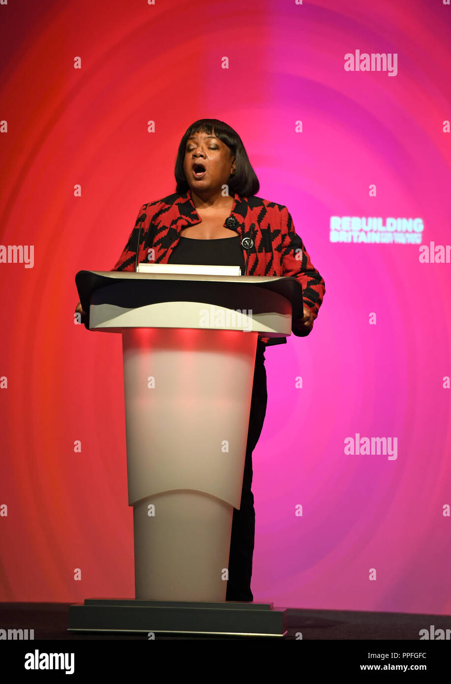 Shadow home secretary Diane Abbott speaks during the Labour Party's ...