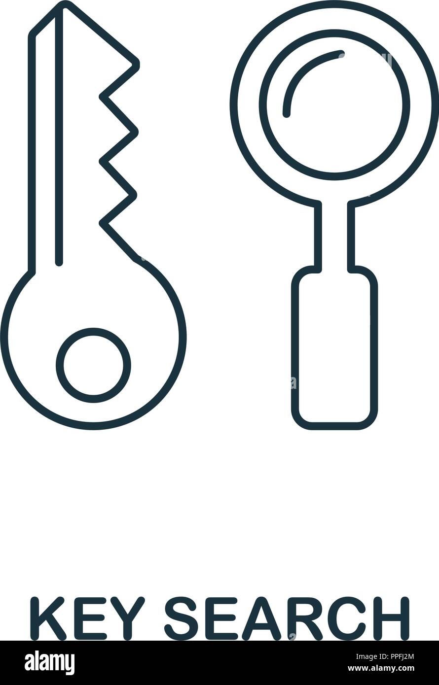 Key Search outline icon. Premium design from web development collection ...