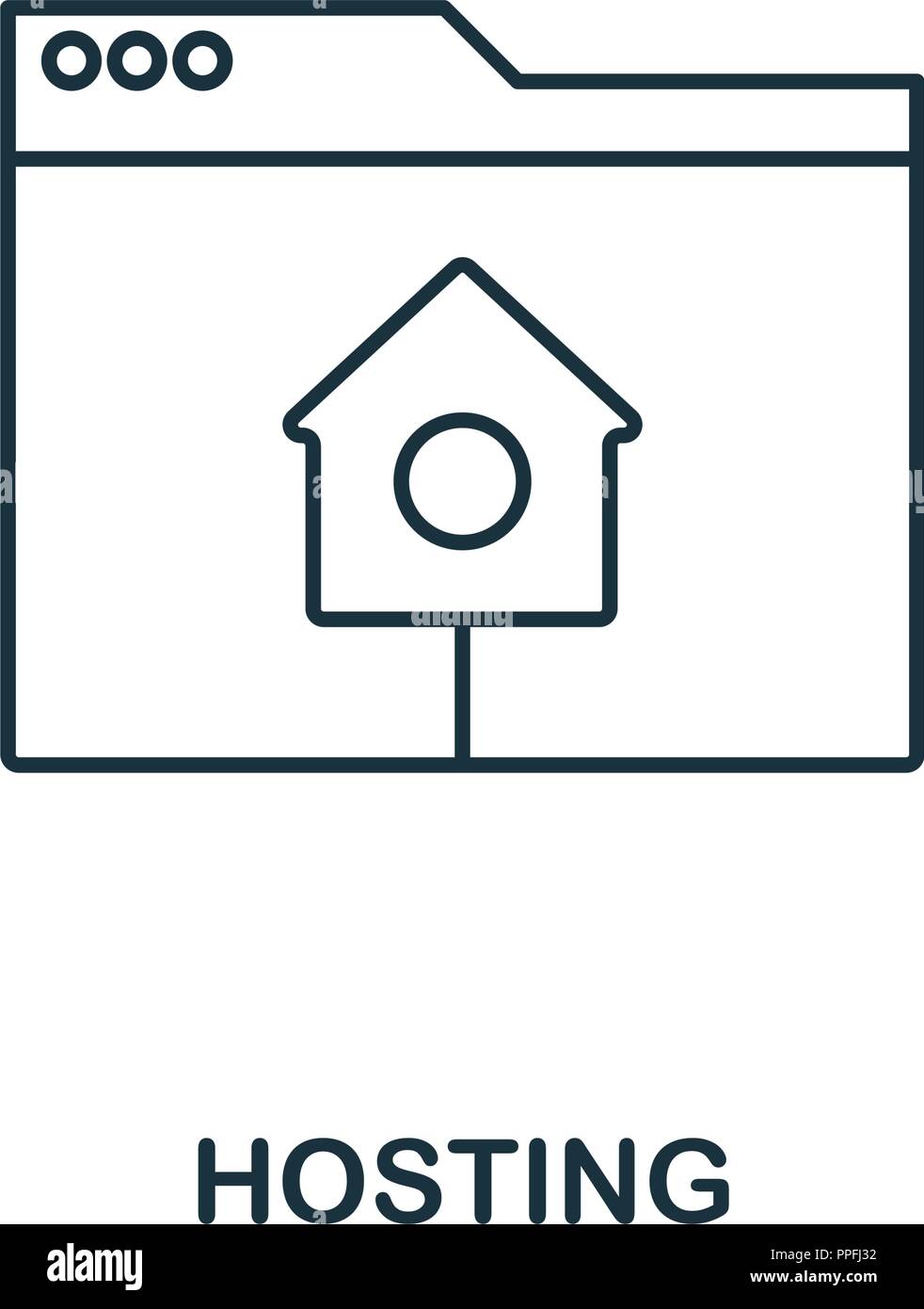 Hosting outline icon. Premium design from web development collection ...