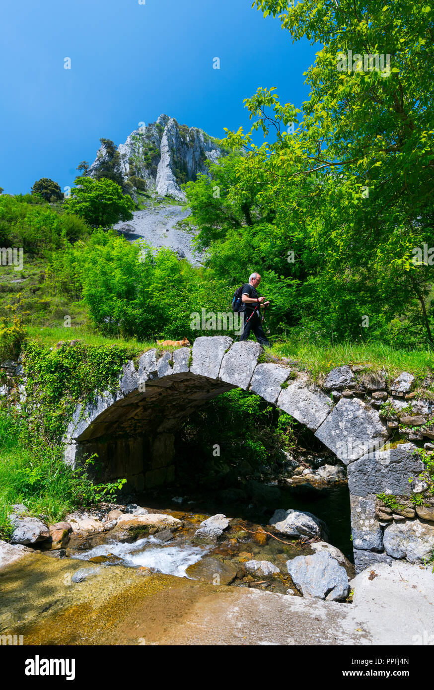 Medieval causeway, Atxarte canyon, Mendiola neighborhood, Urkiola ...