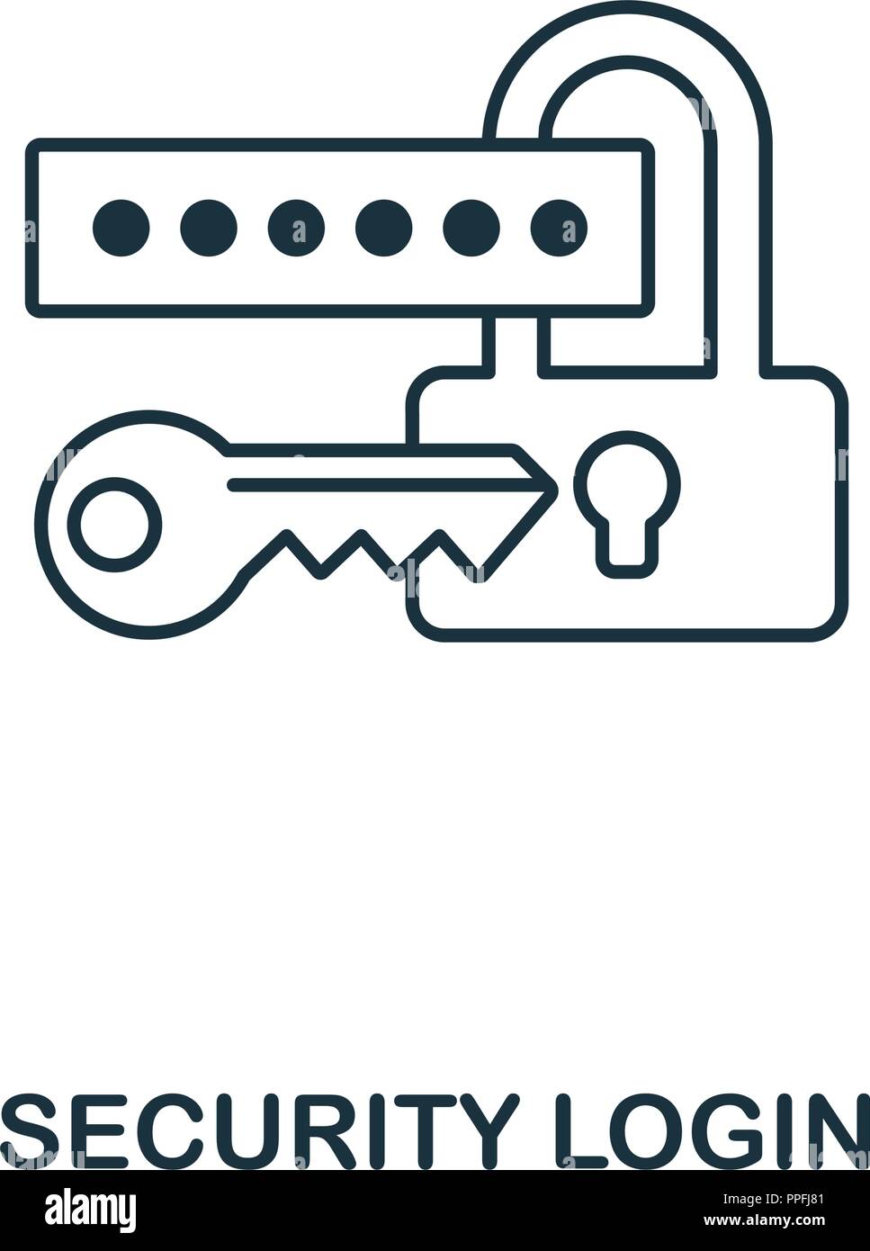 Security Login outline icon. Premium design from web development ...